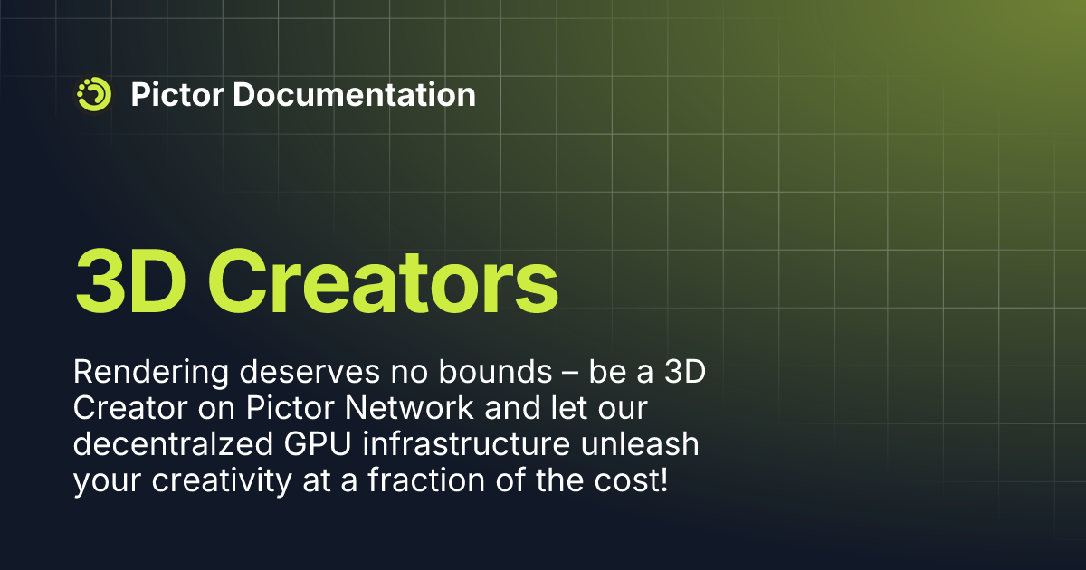 3D Creators | Pictor Documentation