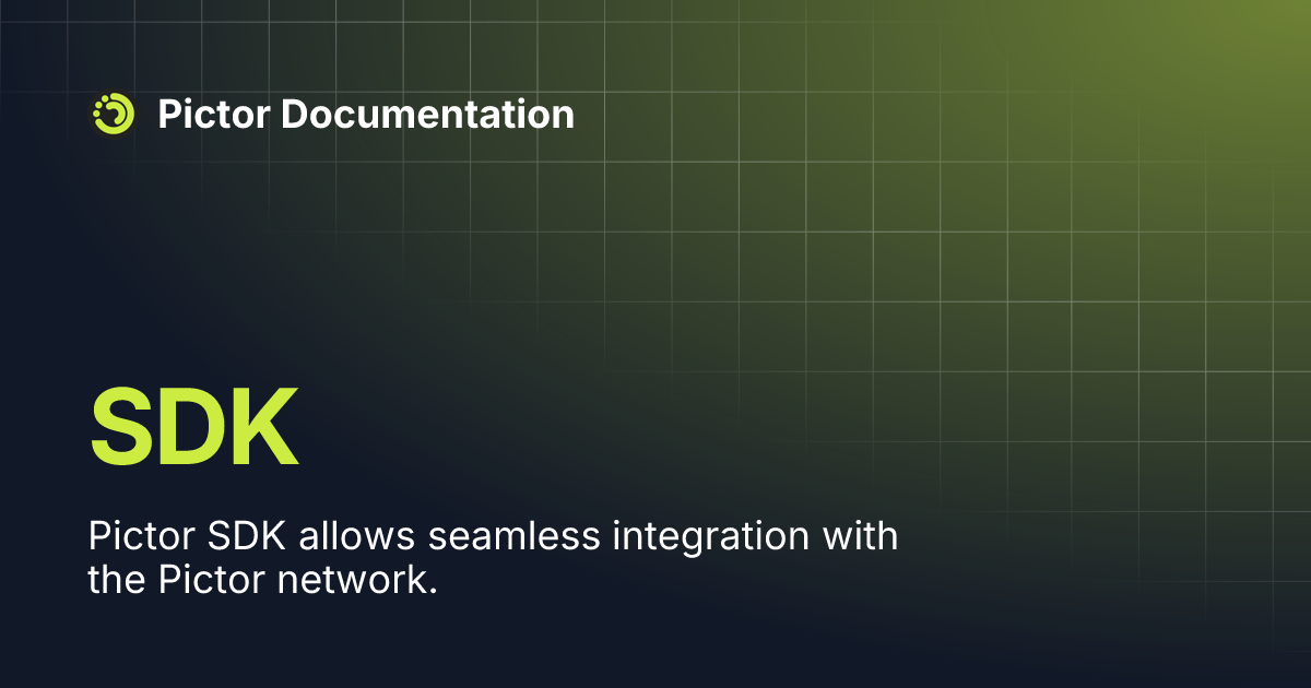 SDK | Pictor Documentation